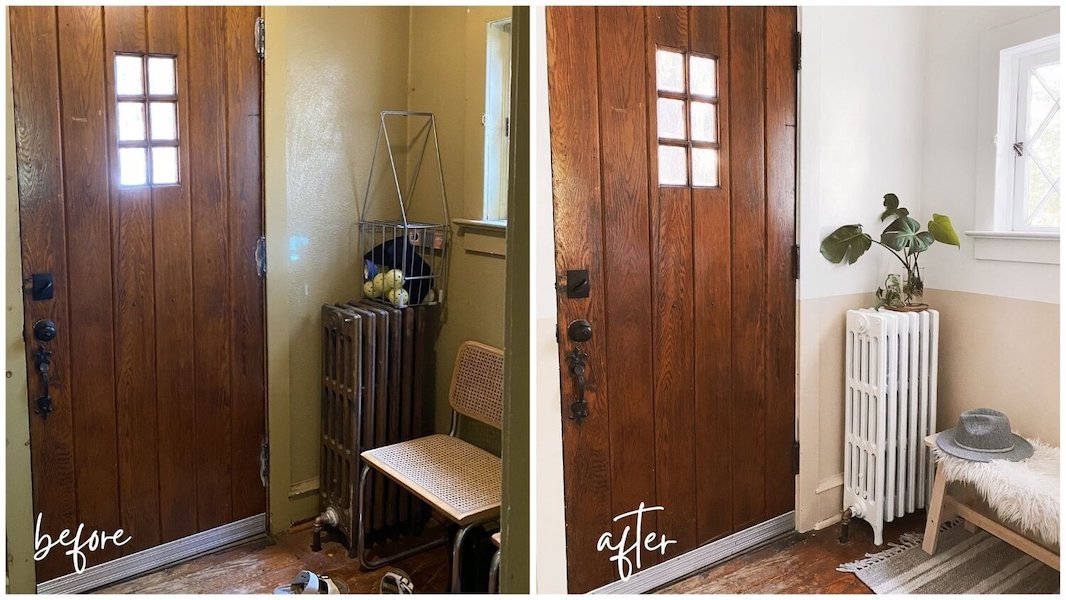 Bright Entryway Makeover Before and After - Josie Michelle Davis